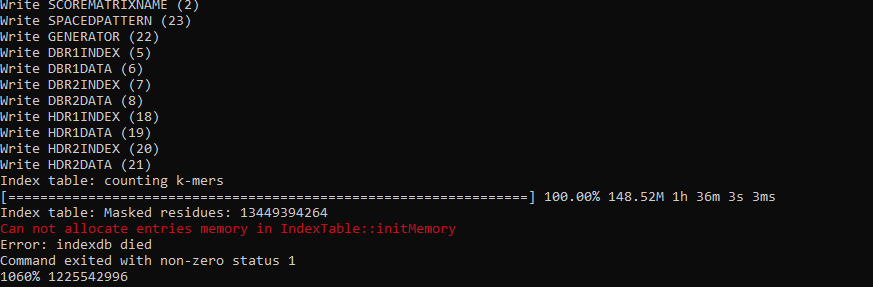 Error: indexdb died on a server with 256 CPUs · Issue #588 · soedinglab/MMseqs2 · GitHub