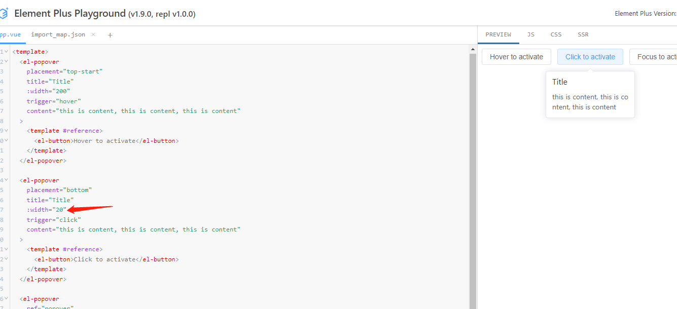 [Feature Request] [popover] Popover组件的宽度？ · Issue #7393 · element-plus/element-plus · GitHub