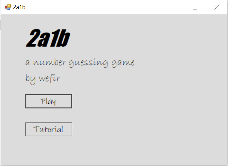 GitHub - mrlongsword/2a1b: A simple number guessing game