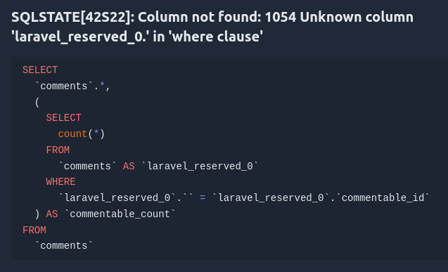 withAggregate and polymorphic relationships · Issue #44996 · laravel/framework · GitHub