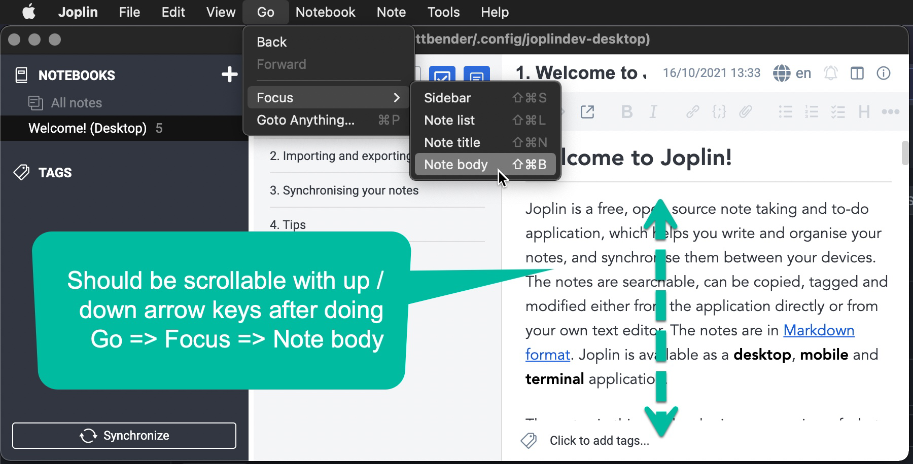 Go => Focus => Note Body does not work with "Viewer" layout · Issue #5590 · laurent22/joplin ...