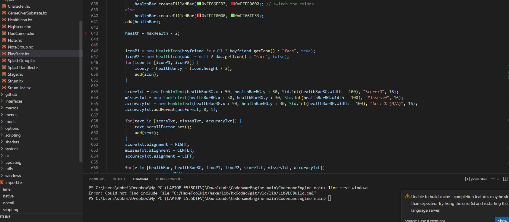 Compiling Help Attempted To Compile The Engine Upon The Attempt I Received This Error · Issue