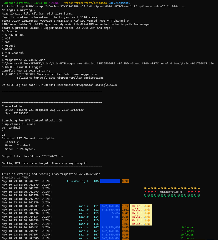 Missing data using RTT with JLinkRTTLogger and Trice · Issue #412 · rokath/trice · GitHub