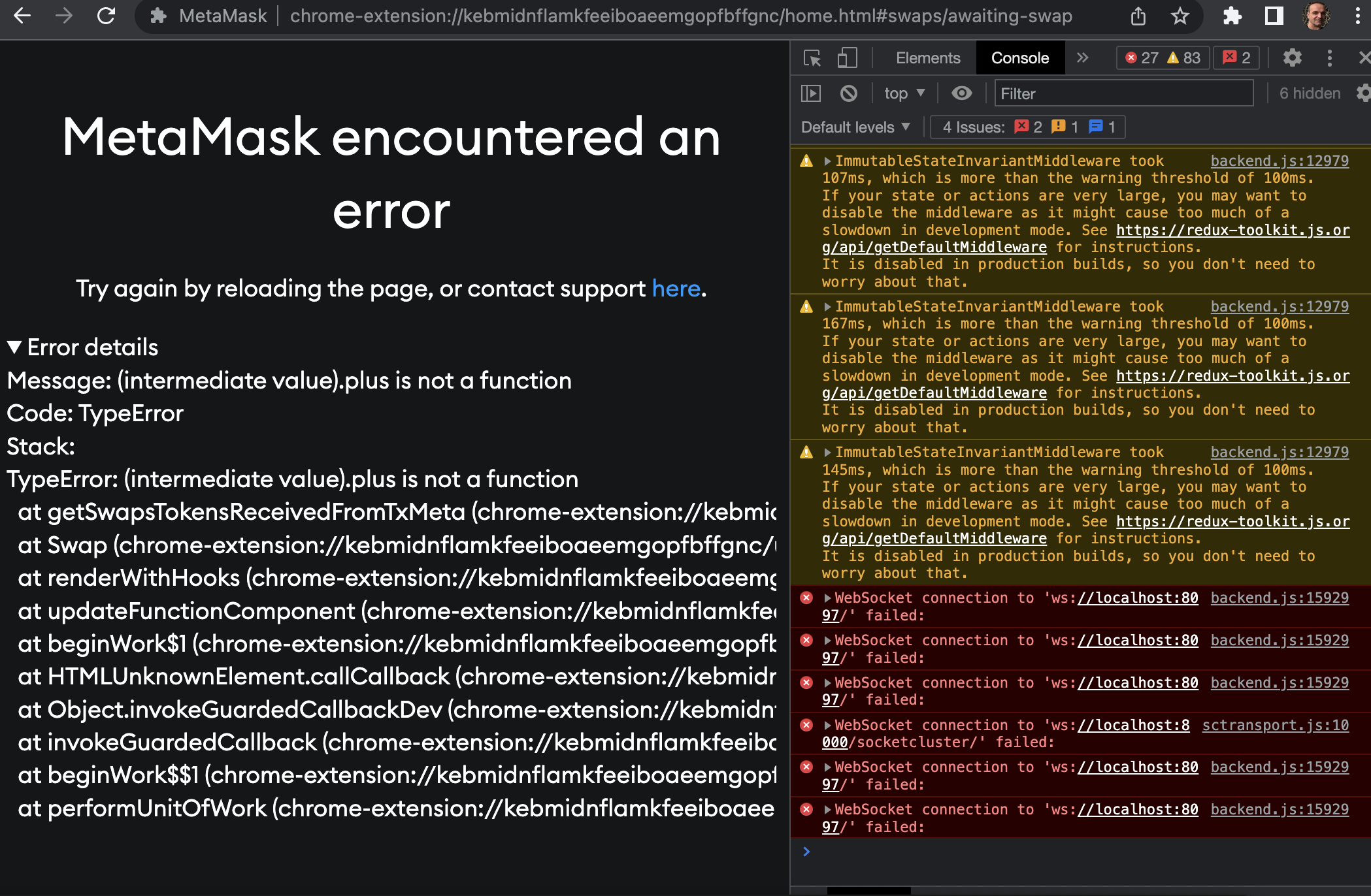 [Bug]: Extension is crashing when swapping ERC20->ETH · Issue #17717 · MetaMask/metamask ...