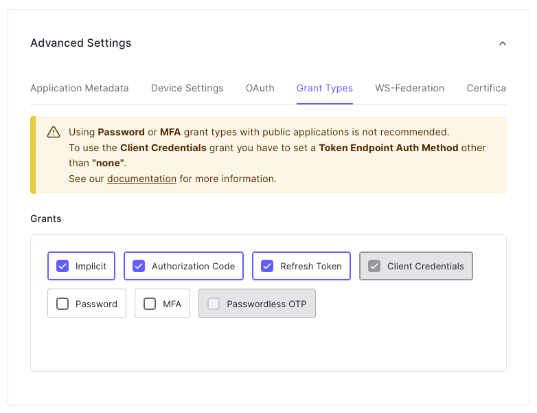 Application must not have Token Endpoint Authentication Method · Issue #266 · auth0/terraform ...