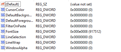 Turning legacy console on, then off, sets the defaultforeground to ...