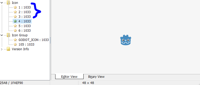 Godot needs 6 ico sizes for windows export to not include the godot icon · Issue #43300 ...