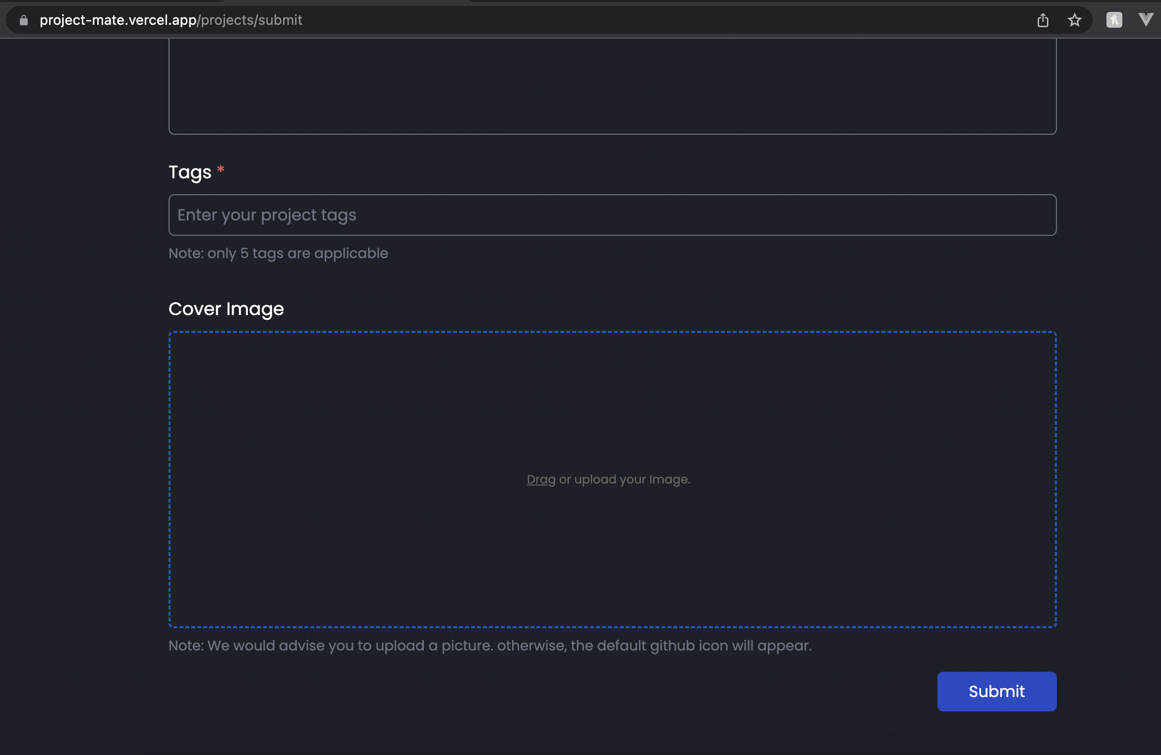 [FEATURE] Develop an API to upload images · Issue #193 · rohitdasu/projectmate · GitHub