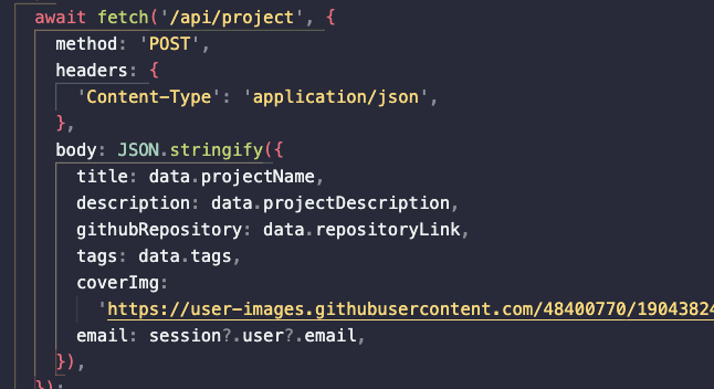[CHORE] Replace fetch api with axios · Issue #194 · rohitdasu/projectmate · GitHub