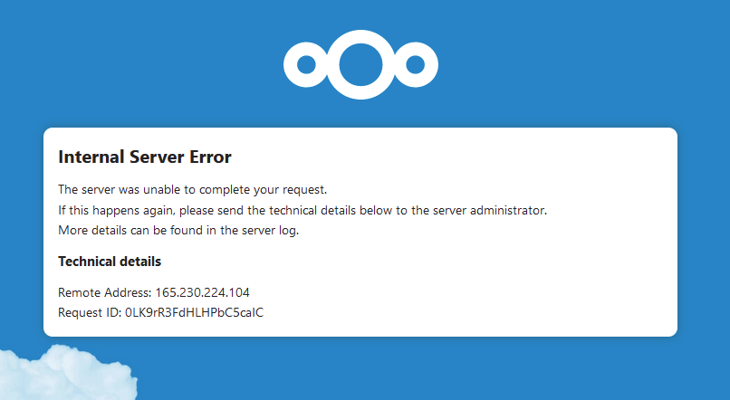Internal server error · Issue #1518 · nextcloud/cookbook · GitHub