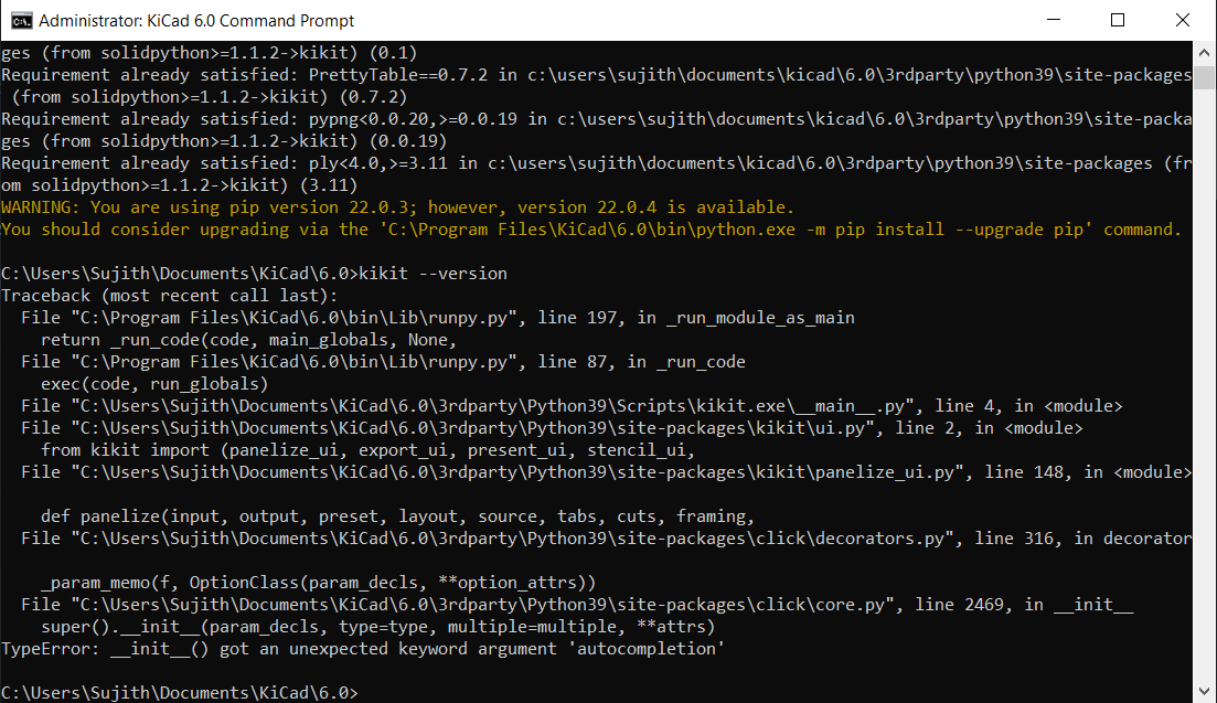 KiKit installation help on Win10 KiCad 6.0.2 · Issue #339 · yaqwsx ...