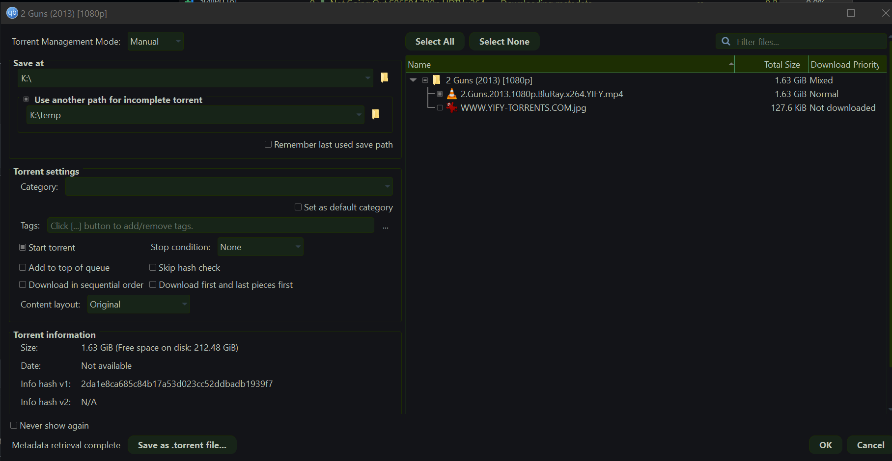 4.6.0 Default Button on torrent download config window isn't ok · Issue ...