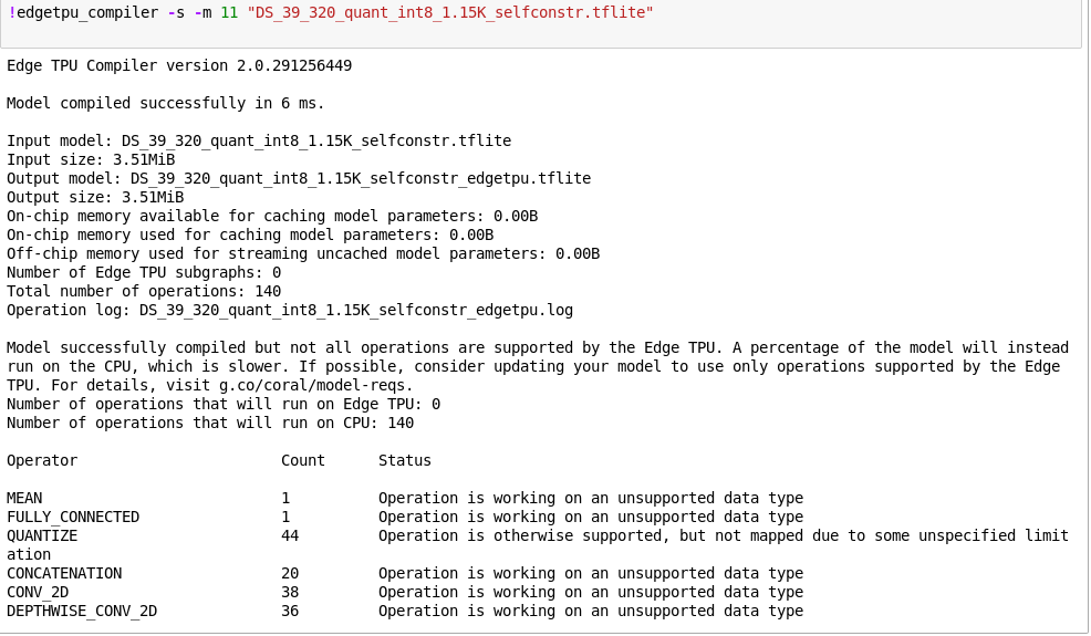 Working on unsupported datatype Or Internal compiler abort · Issue #65 · google-coral/edgetpu ...