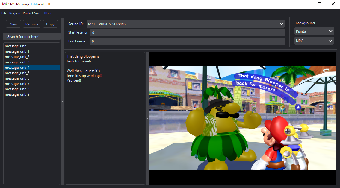 GitHub - JoshuaMKW/SMS-Message-Editor: Visual editing tool for Super Mario Sunshine BMGs ...