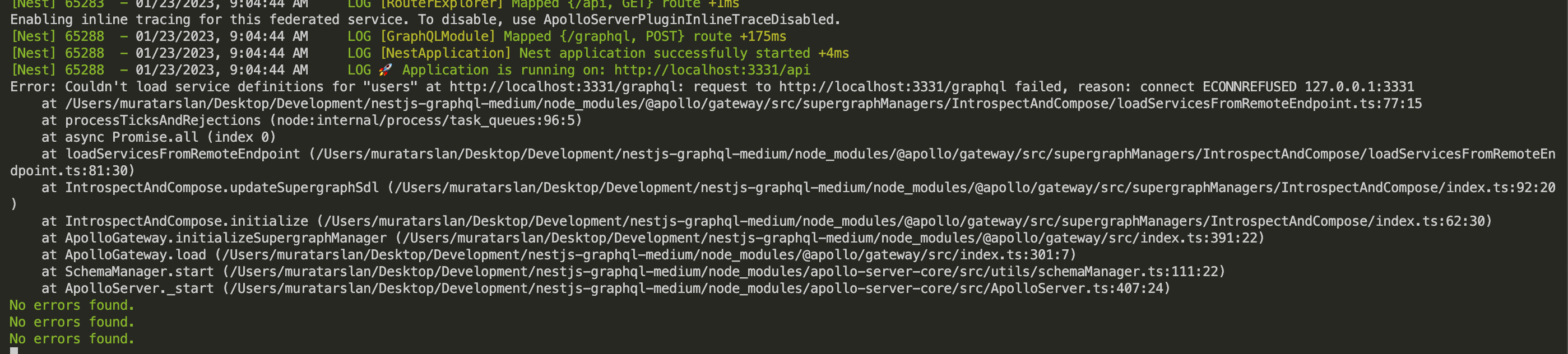 Getting error after npm run start-all · Issue #1 · makinhs/nestjs-graphql-medium · GitHub
