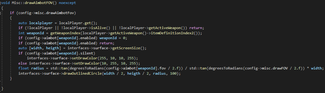 drawOutlinedCircle (draw Aimbot FOV) · Issue #1639 · danielkrupinski ...