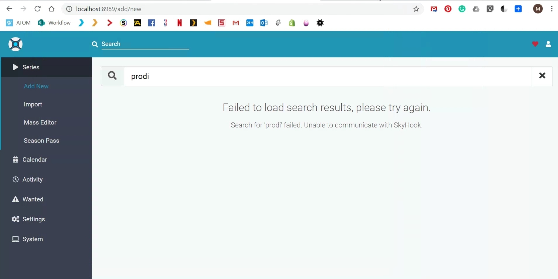 Skyhook error - Unable to add new shows / existing shows not picking up new seasons · Issue ...