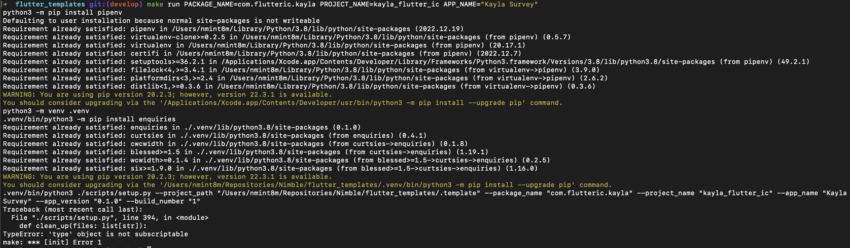 Fix: The script is failed at `clean_up` step on Python 3.8 · Issue #135 · nimblehq/flutter ...