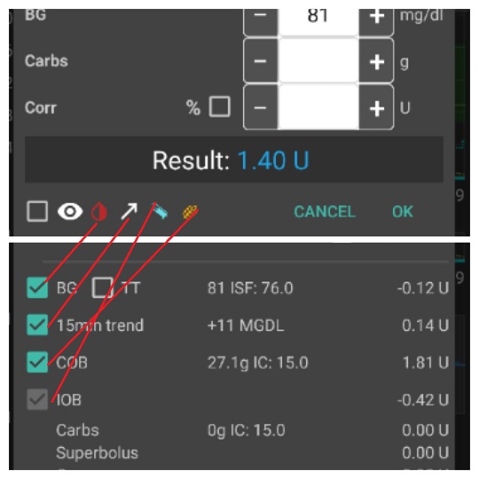 Re-order icons in Bolus Wizard · Issue #1154 · nightscout/AndroidAPS ...