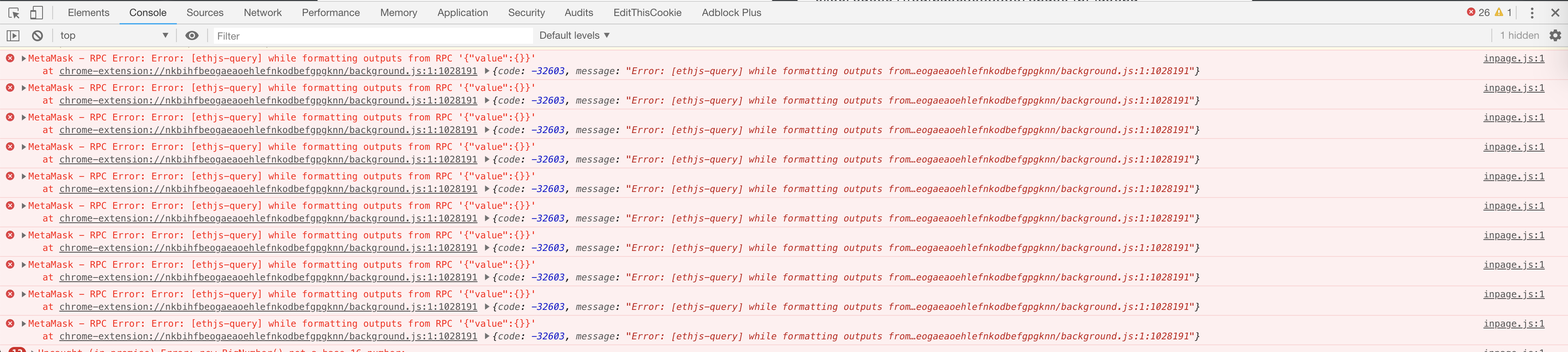 Error Ethjs Query While Formatting Outputs From Rpc Value · Issue 5837 · Metamask 6720