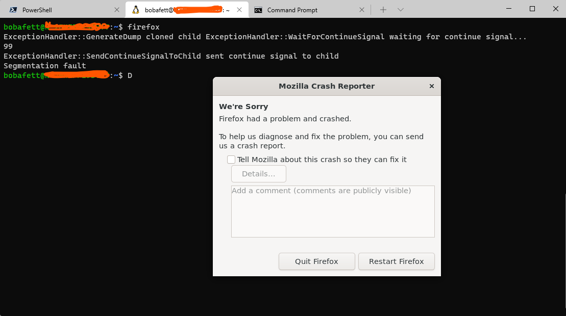 Firefox fails to start with Intel GPU driver 30.0.101.1191 · Issue #638 · microsoft/wslg · GitHub