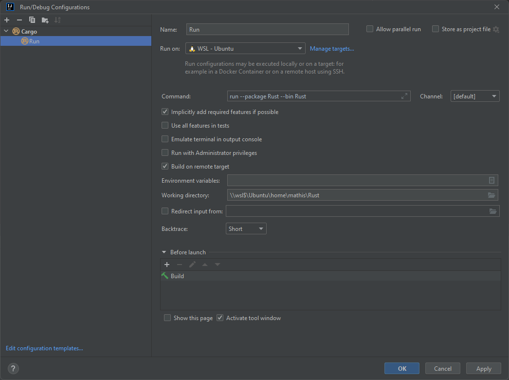 Run Rust Project On Win11 With A Linux Environment · Issue 9467 · Intellij Rustintellij Rust