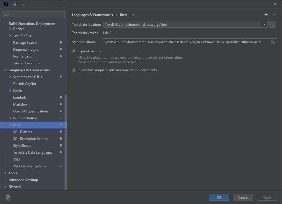 Run Rust Project On Win11 With A Linux Environment · Issue 9467 · Intellij Rustintellij Rust 