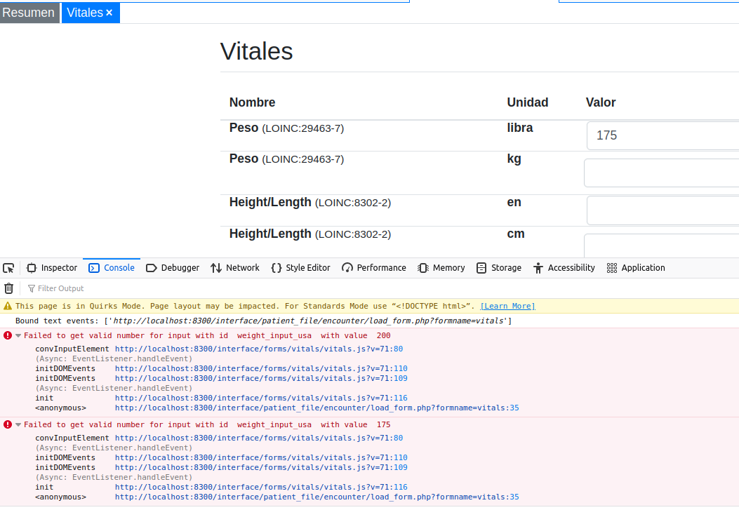 Vitals Weight And Height Can´t Be Recorded If My Local Settings Are Diffent Than Usa · Issue