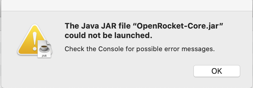 Crash on startup - mac osx Catalina · Issue #747 · openrocket/openrocket · GitHub