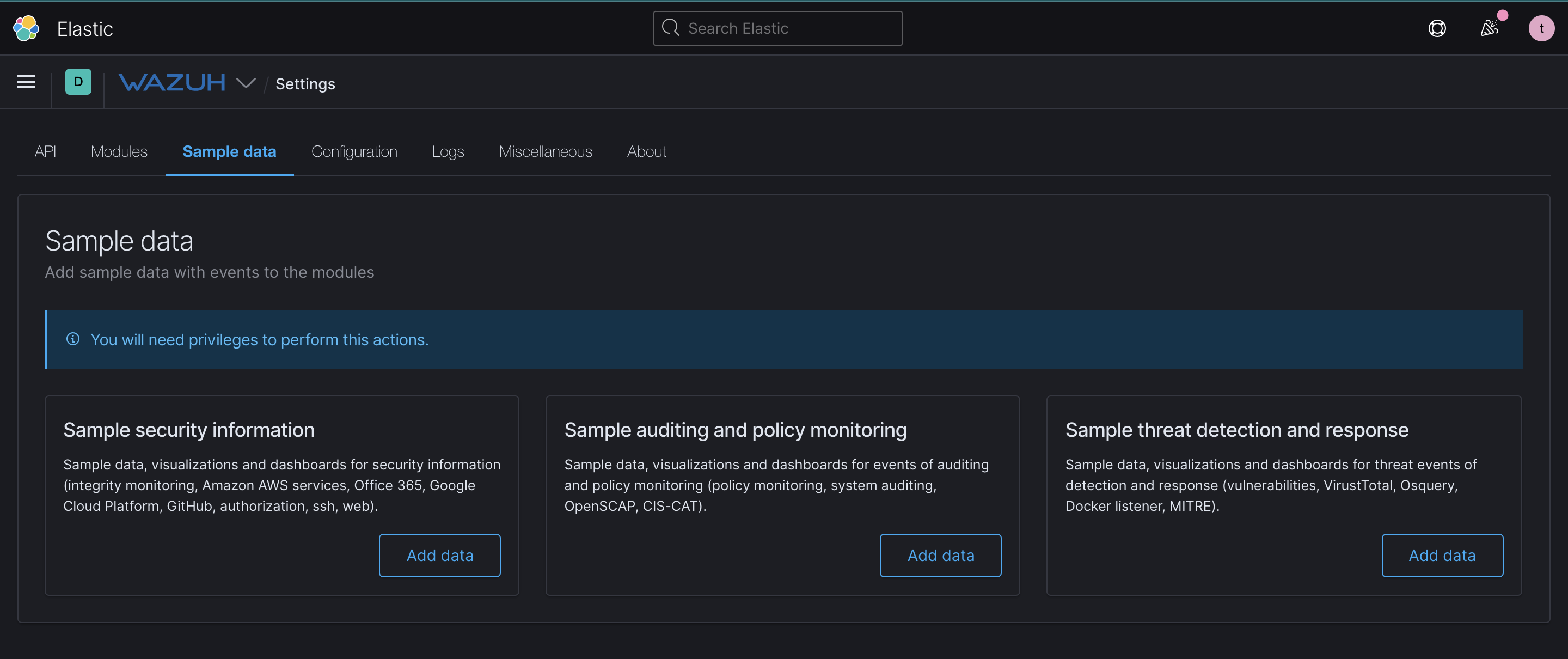 Users Without Write Permissions Can Create Sample Data Using The Wazuh