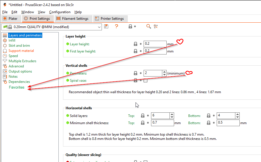 [Feature request] Favorite settings page · Issue #8320 · prusa3d/PrusaSlicer · GitHub