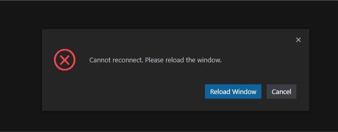 Opening Large Workspace In Container Fails With Cannot Reconnect Please Reload The Window 