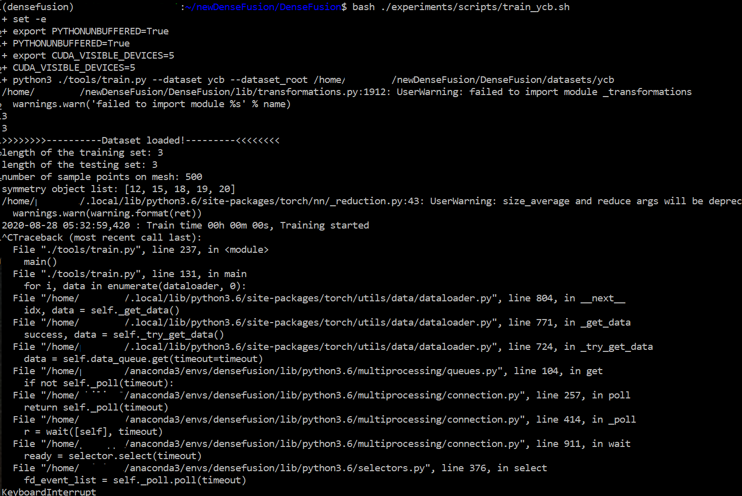 Training does not start · Issue #175 · j96w/DenseFusion · GitHub