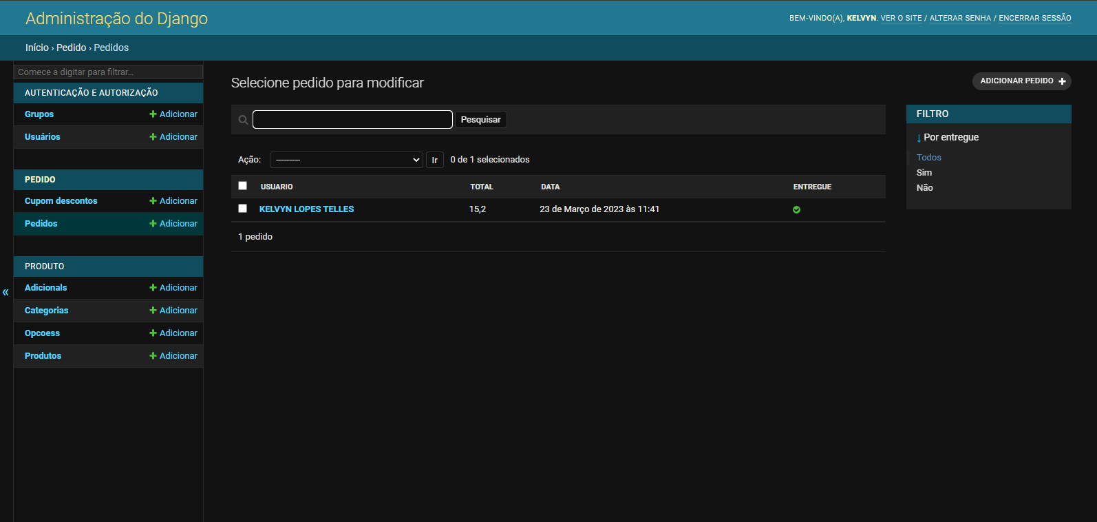 GitHub - kelvyntelles/projeto_delivery: Projeto delivery desenvolvido ...