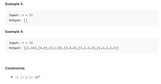 254. Factor Combinations · Issue #60 · spiralgo/algorithms · GitHub