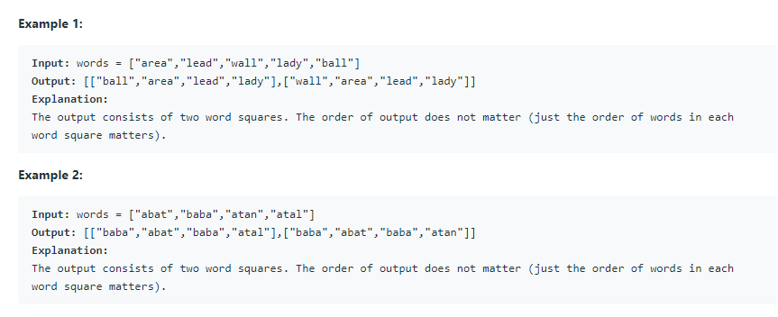 425. Word Squares · Issue #220 · spiralgo/algorithms · GitHub