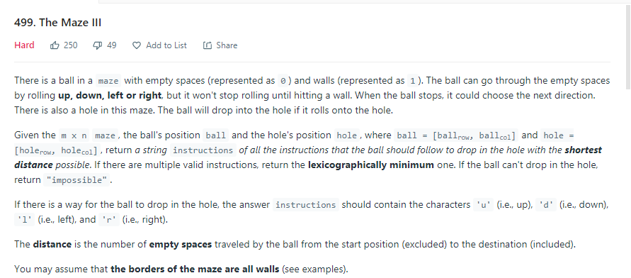 499. The Maze III · Issue #231 · spiralgo/algorithms · GitHub