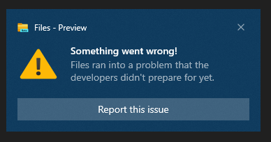 When I go to rename the name of some File Files UWP - Preview it closes ...
