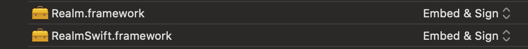 dyld: Library not loaded: @rpath/Realm.framework/Realm error with Realm Objective C framework ...