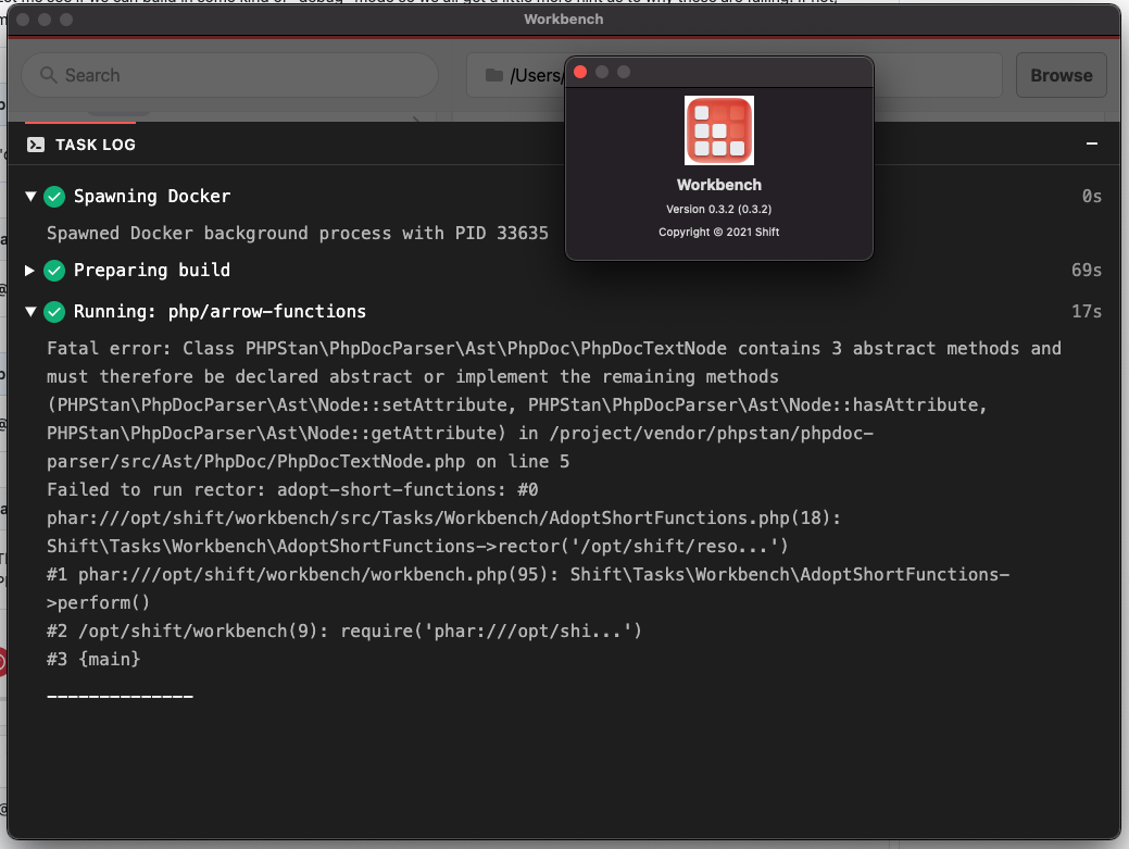 PHP tasks are failing · Issue #7 · laravel-shift/workbench-issues · GitHub