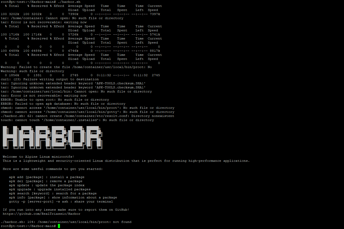 proot error · Issue #8 · RealTriassic/Harbor · GitHub