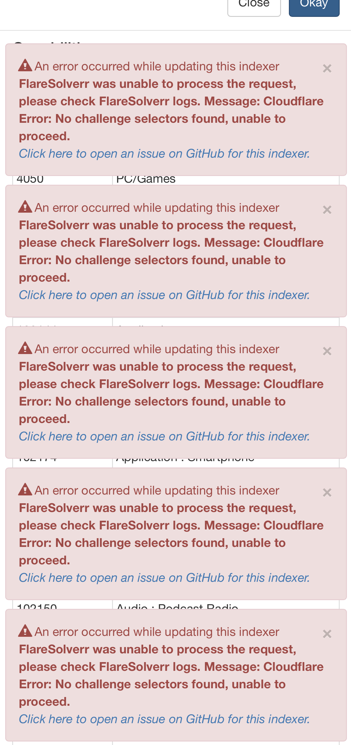 [yggtorrent] FlareSolverr was unable to process the request, please check FlareSolverr logs ...