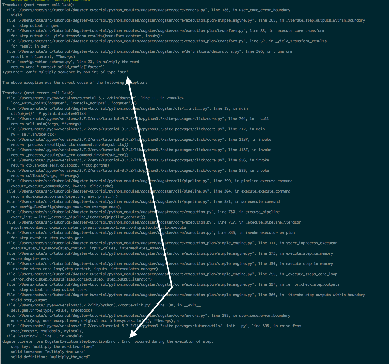 Dagster stack traces should print important error messages together at the bottom · Issue #1148 ...
