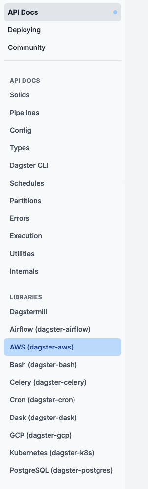 Create separate "Library" section in API docs sidebar · Issue #2542 · dagster-io/dagster · GitHub