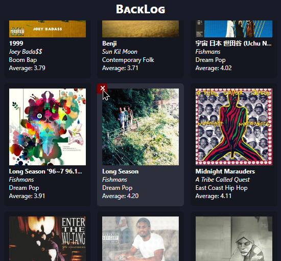 GitHub - andrewglanzzz/BackLog: BackLog - A Rate Your Music Tool