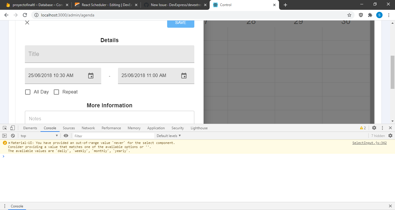 Disable The Allday And Repeat Checkboxes In Scheduler · Issue 3018 · Devexpressdevextreme