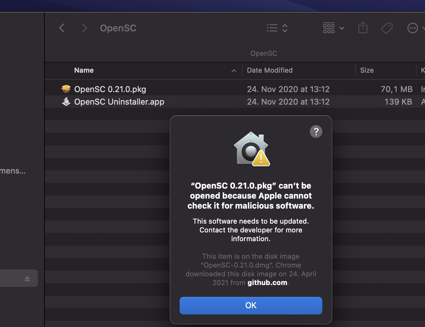 Can't install on Macbook · Issue #2310 · OpenSC/OpenSC · GitHub
