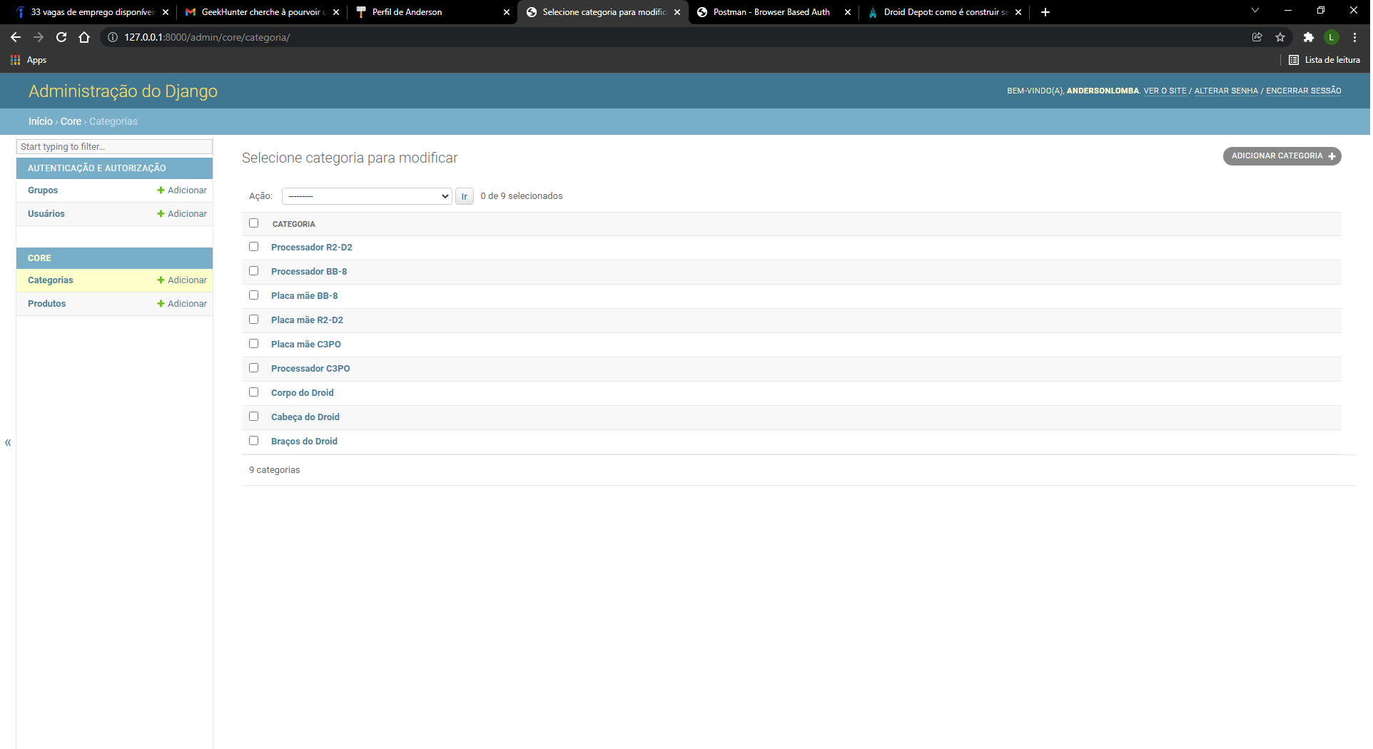 GitHub - LombaAnderson/django-rest-pecas