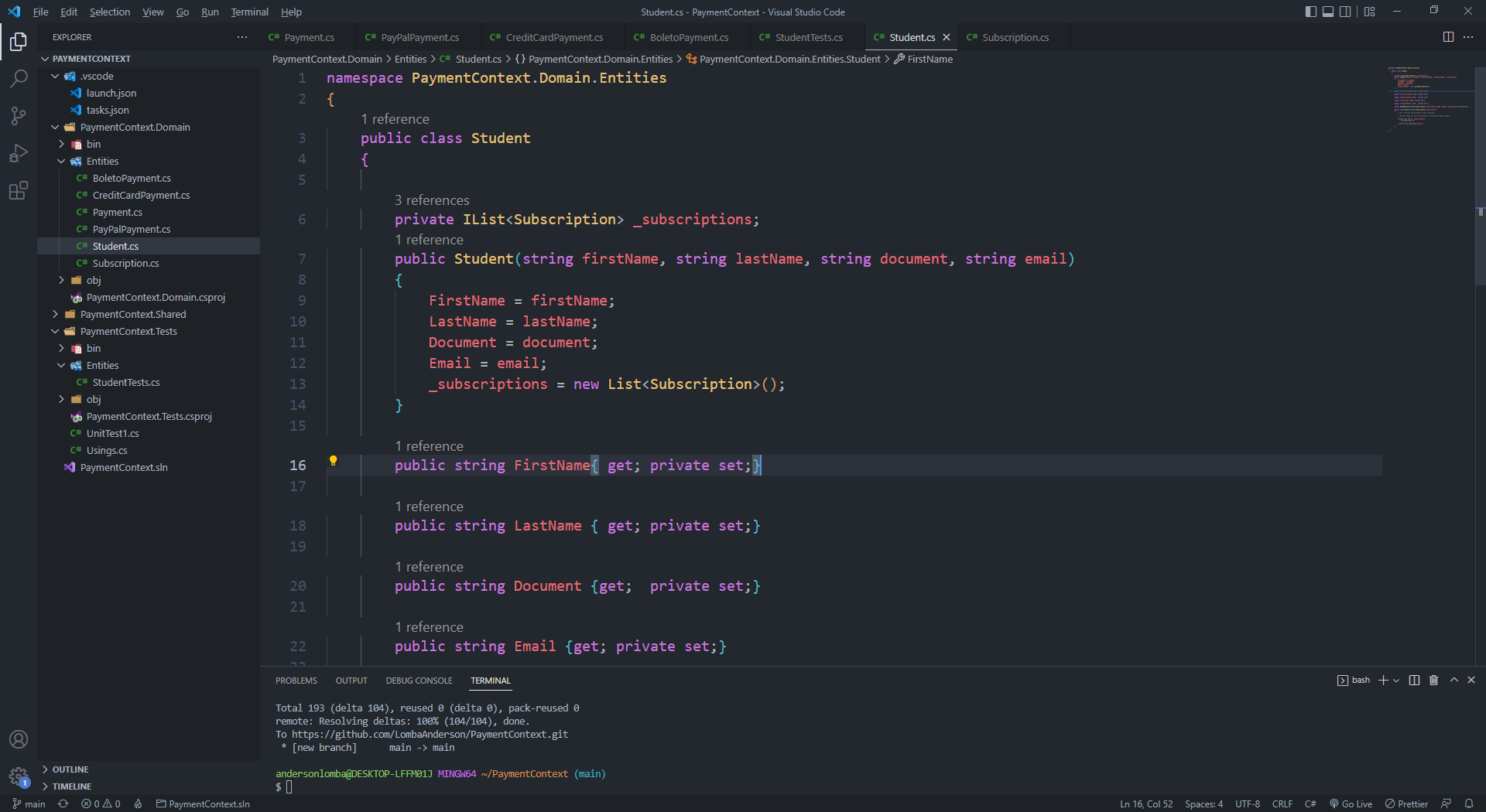 GitHub - LombaAnderson/PaymentContext
