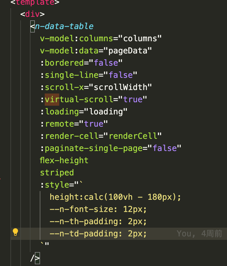 N Data Table 设置虚拟滚动virtual Scroll Table分页使用的是手工分页 初始正常展示，切换分页后滚动到底部会缺失数据 无法展示当前分页的全部数据 · Issue